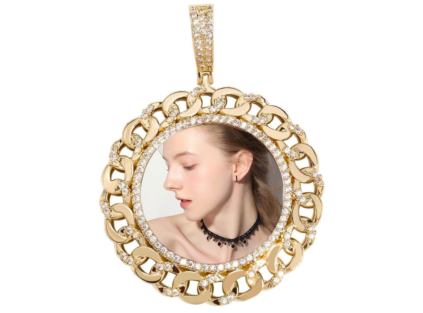 Custom Cuban Link Frame Photo Necklace