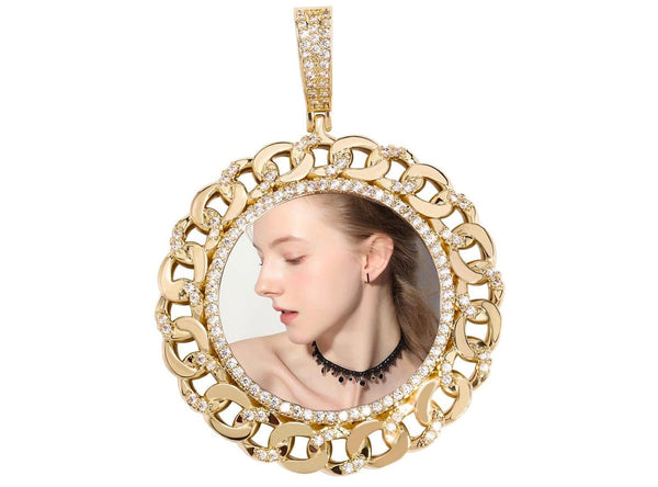 Custom Cuban Link Frame Photo Necklace