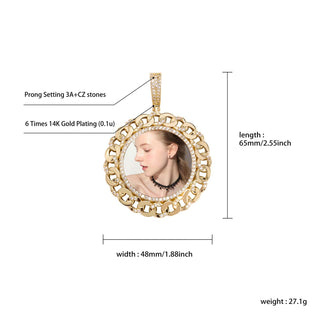 Custom Cuban Link Frame Photo Necklace